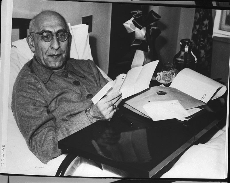 Prime Minister Mohammad Mossadegh of Iran in hospital bed in New York ...