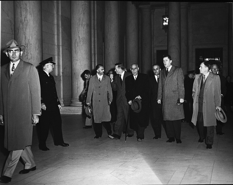 Prime Minister Mohammed Mossadegh of Iran viewing the inside of the ...