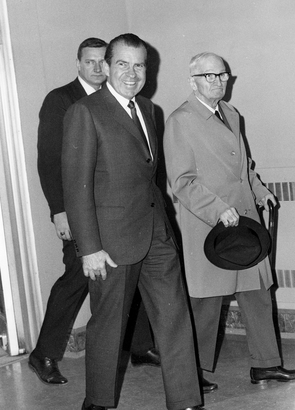 Harry S. Truman with President Nixon at the Truman Library | Harry S ...