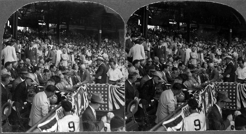 Stereograph of President Truman at Washington Senators Baseball Game ...