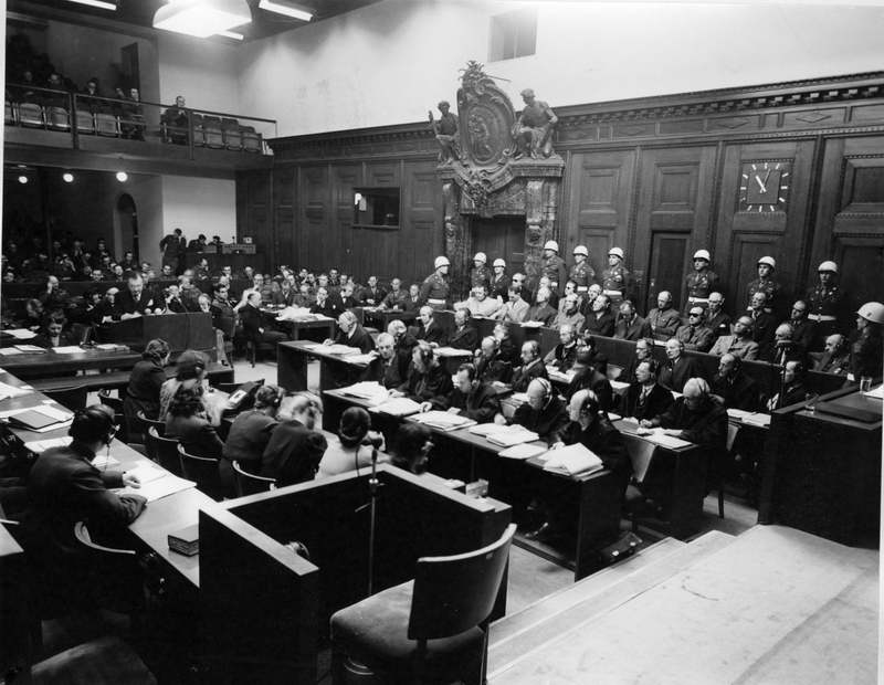 Justice Robert Jackson addressing the Tribunal at the Nuremberg War ...