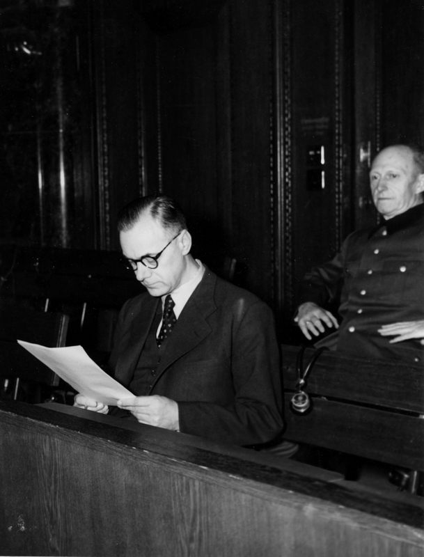 Alfred Rosenberg and Gen. Alfred Jodl at the Nuremberg War Crimes ...