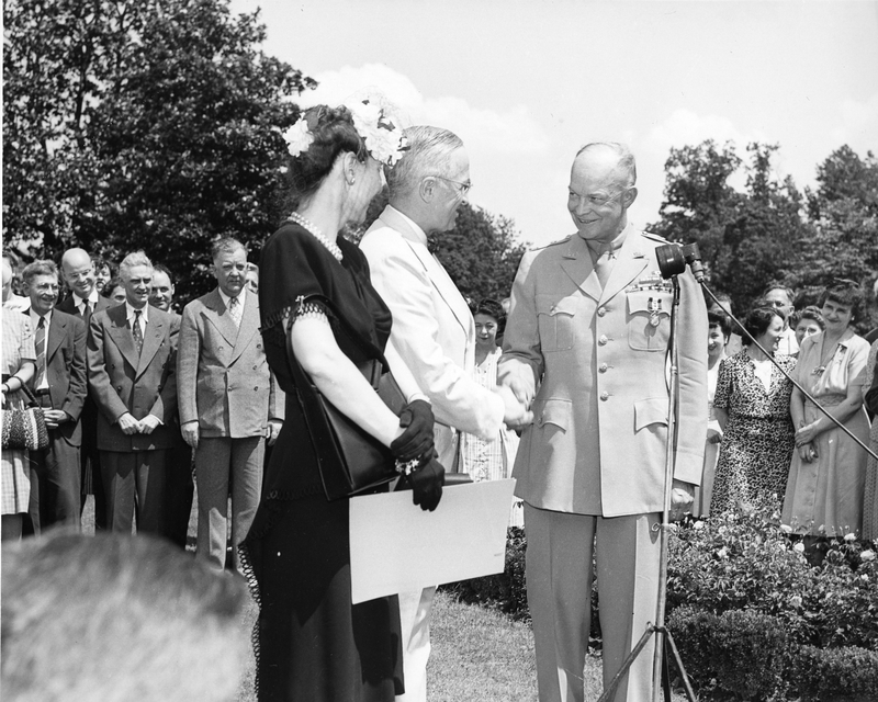 Truman shaking hands with Eisenhower | Harry S. Truman