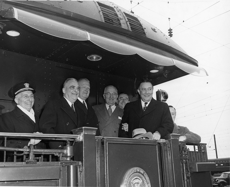 Truman With Others on the Rear Platform of Train | Harry S. Truman