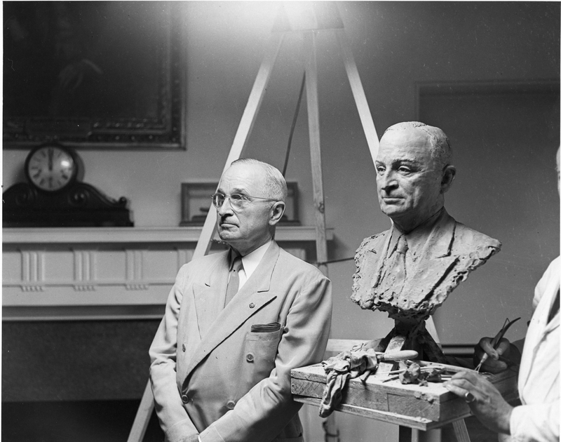 President Truman Poses for Bust in Cabinet Room | Harry S. Truman