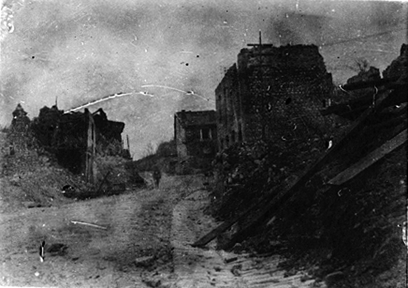 Unidentified ruins of a town in France during World War I | Harry S. Truman