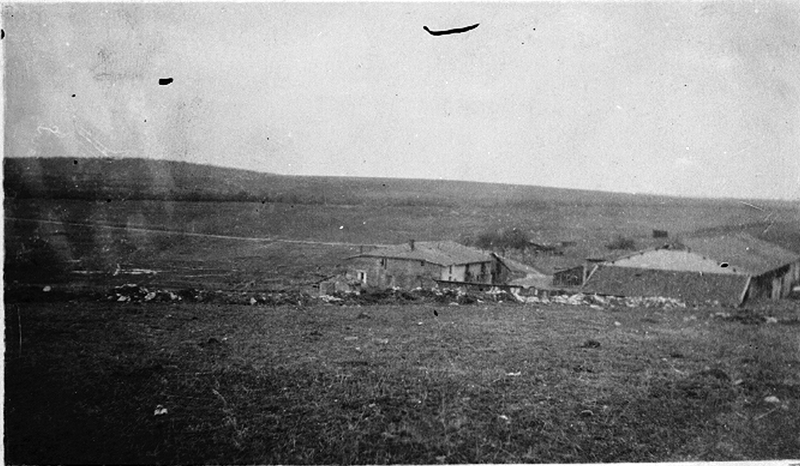 Looking northwest past Chaudron Farm in France during World War I ...