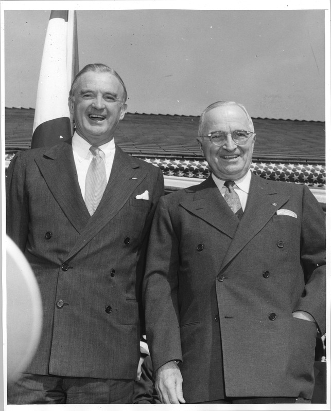 Senator Stuart Symington and Former President Truman at Truman Library ...