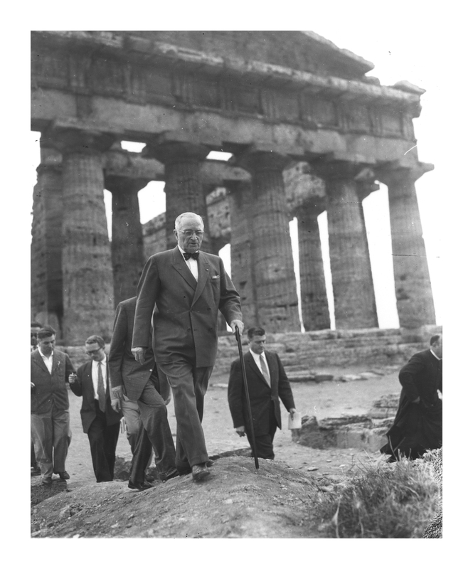Harry S. Truman Walks in Front of a Roman Ruin | Harry S. Truman
