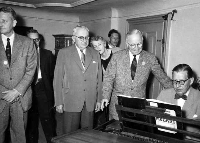 Former President Truman Watches as Man Plays Piano in Salzburg | Harry ...