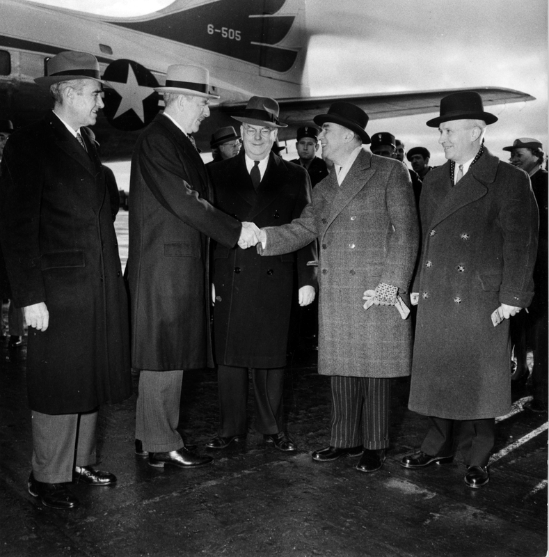 Averell Harriman, Dean Acheson and John Snyder at Paris airport | Harry ...