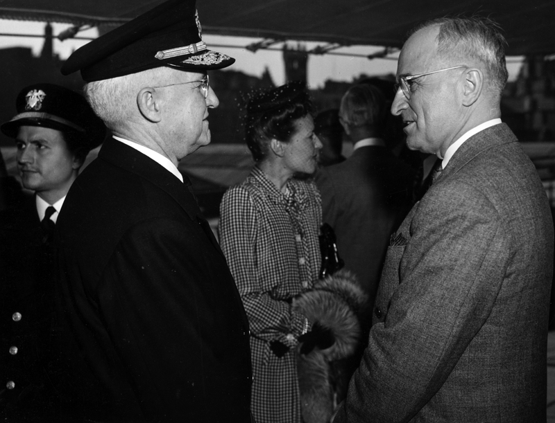 Admiral Stark, President Truman and Mrs. Sawyer | Harry S. Truman