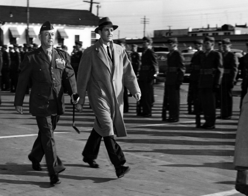 Henry Fonda and Lt. General Clifton B. Cates Review the Honor Guard at ...