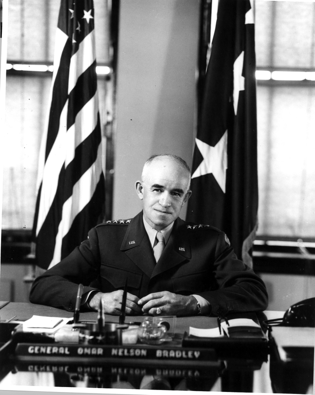Formal portrait of General Omar Bradley seated at his desk | Harry S ...