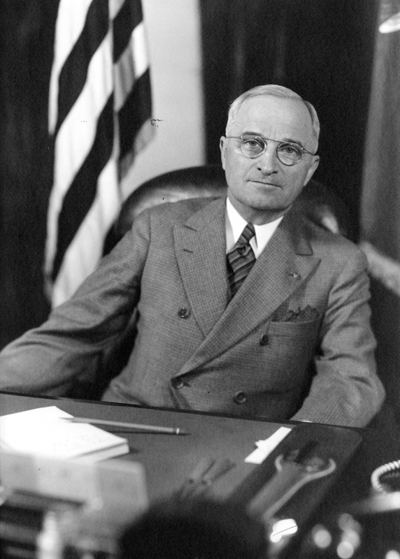 Nice portrait of President Truman seated at a Desk, by Hessler Studio ...