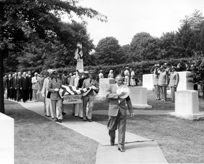 A procession of honorary pallbearers follows the casket of Stephen T ...