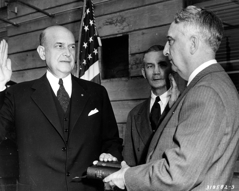Louis Johnson Is Sworn In As Secretary Of Defense Harry S Truman