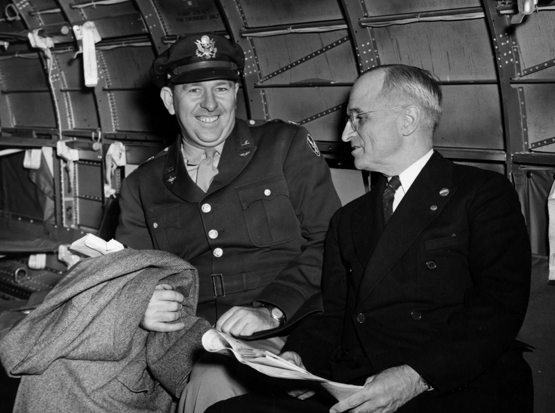Senator Harry S. Truman, Vice-President Elect, visits with unidentified ...