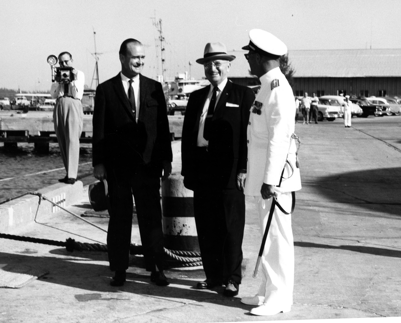 Former President Truman During his 1960 Visit to Key West Naval Base ...