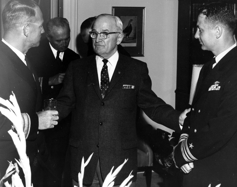 Former President Truman with Unidentified Men During his 1960 Visit to ...