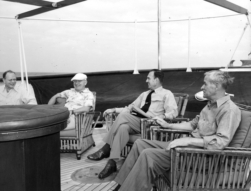 President Truman Aboard the U.S.S. Williamsburg with Rear Admiral ...