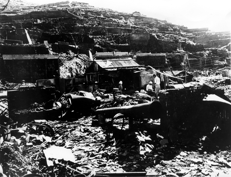 Aftermath of atomic bomb blast, Nagasaki, Japan | Harry S. Truman