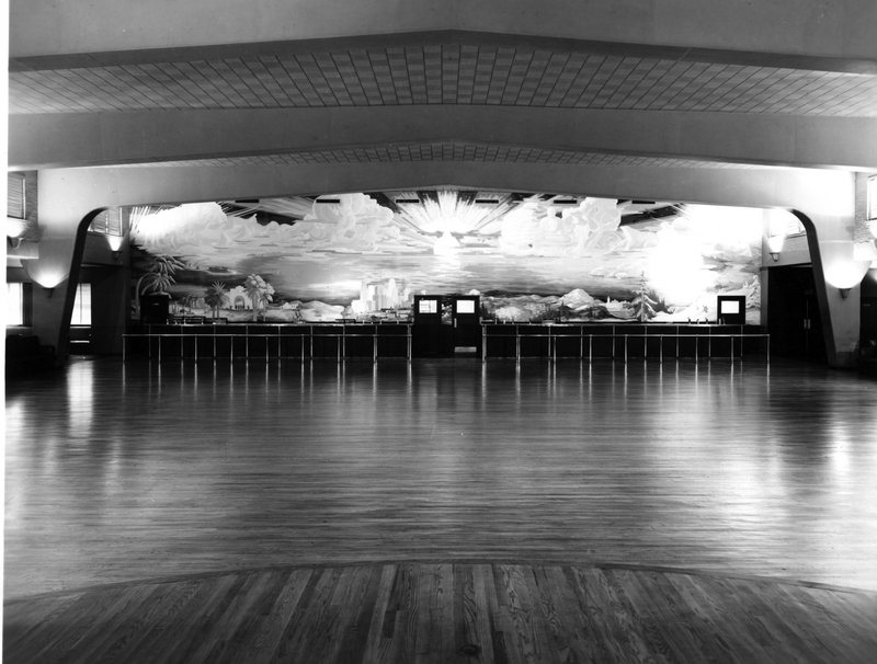 Mural on interior wall of building at Marine Training Base at Quantico ...