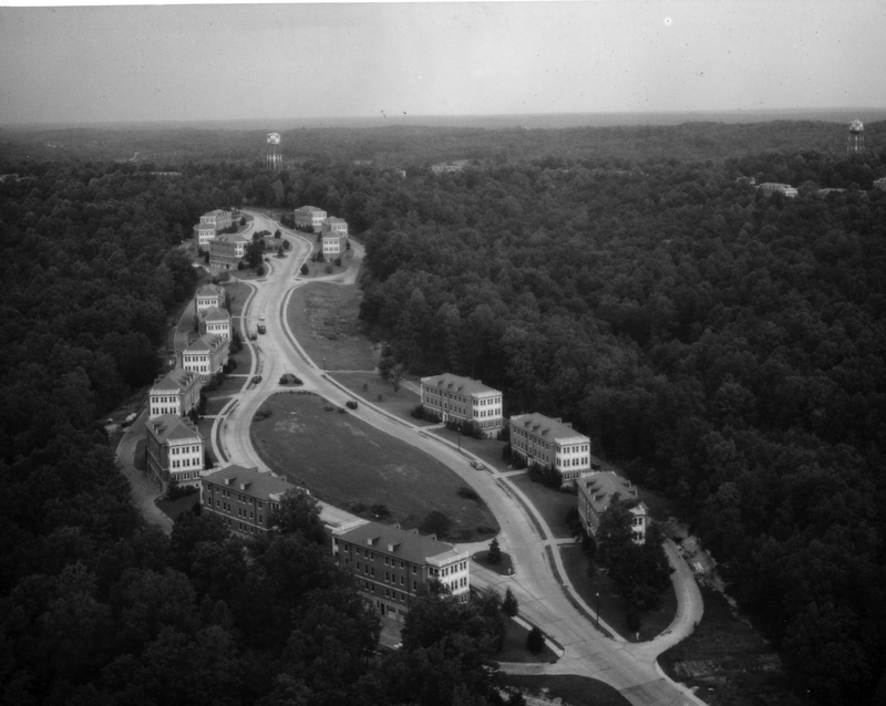 Aerial view of U. S. Marine Corps Training Base at Quantico, Virginia ...