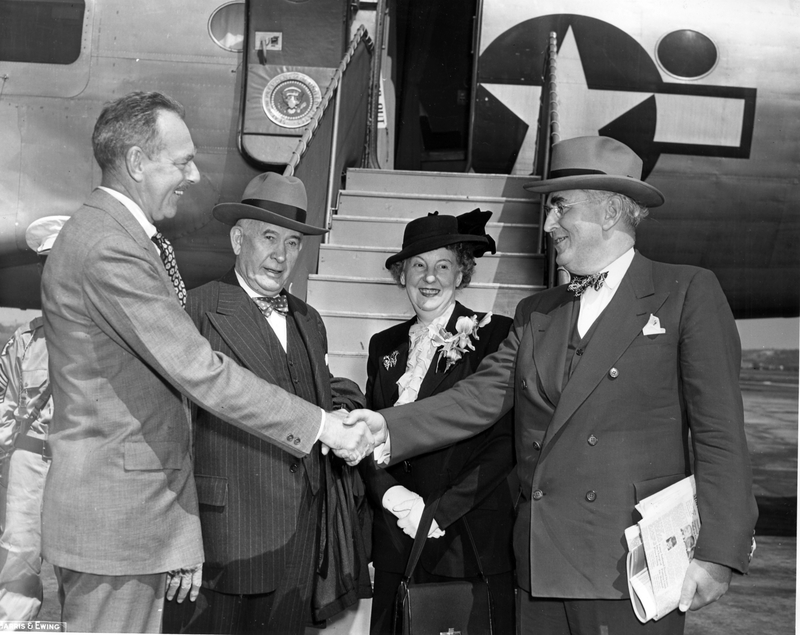 Dean Acheson, Vice President Alben Barkley, Mrs. Vandenberg, and ...