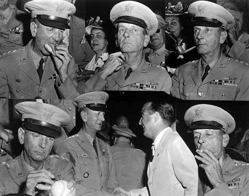 Collage of photographs of General Jonathan Wainwright at Baseball Game ...