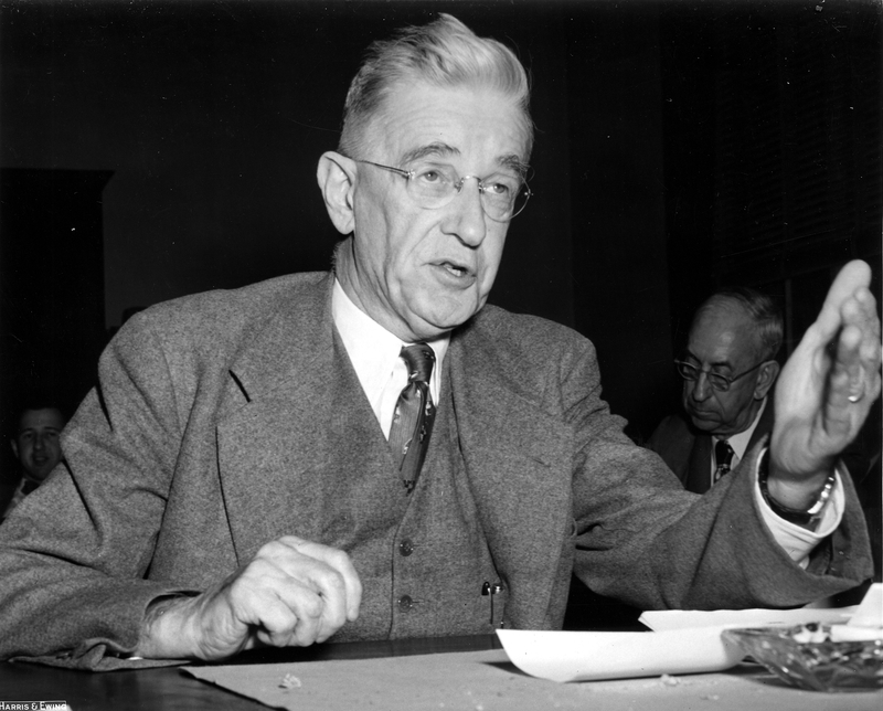 Dr. Vannevar Bush speaking before the House Committee investigating ...