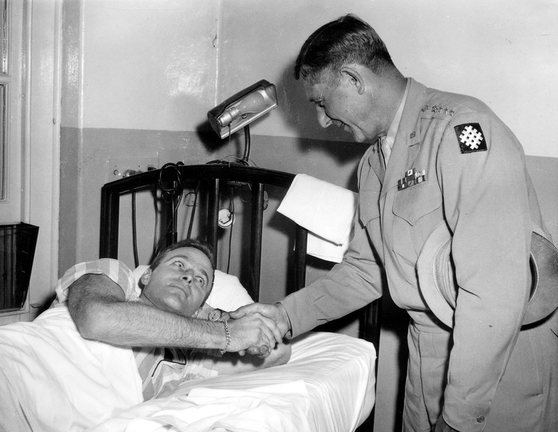 Photo of General Jacob Devers as he visited Walter Reed Hospital ...