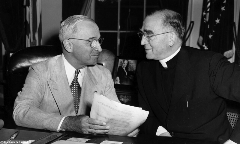 President Truman and the Rt. Rev. Msgr. Edward J. Flanagan, founder of ...