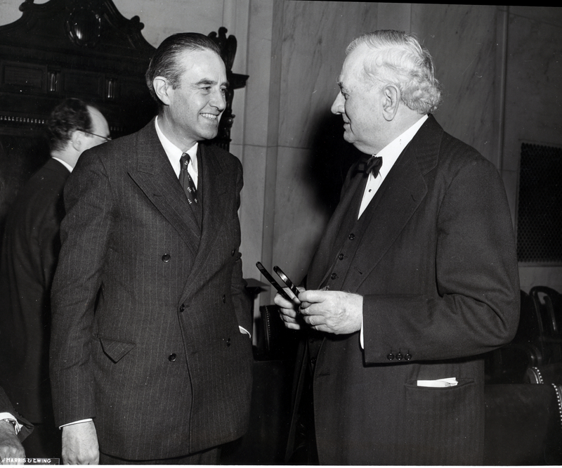 W. Averell Harriman, top ECA Administrator, with Senator Tom Connally ...