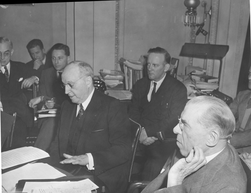 Eugene Meyer, publisher of the Washington Post, appearing before ...