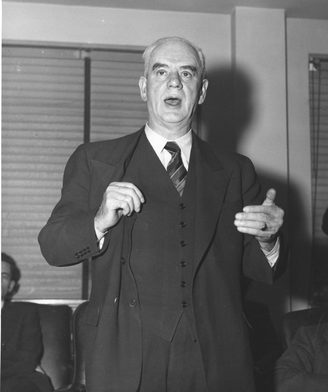 CIO President Philip Murray at a press conference regarding the pending ...