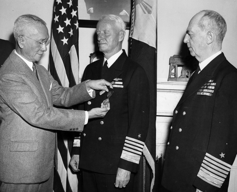 Photo of Admiral Chester Nimitz being awarded the Philippine Medal of Valor | Harry S. Truman