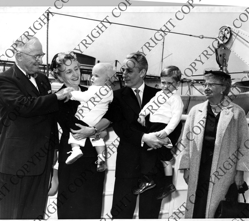 Harry S. Truman, Margaret Truman, Clifton Daniel, Bess Truman, and Two ...