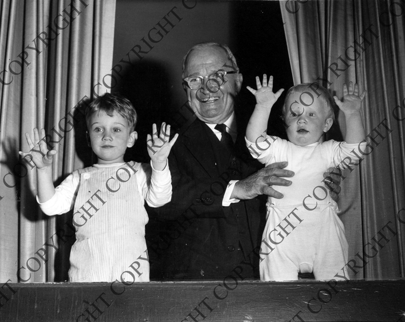 Former President Harry S. Truman with Grandsons Clifton Truman Daniel ...