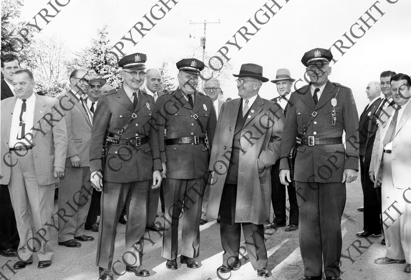 Former President Truman with three police officers in Monessen ...