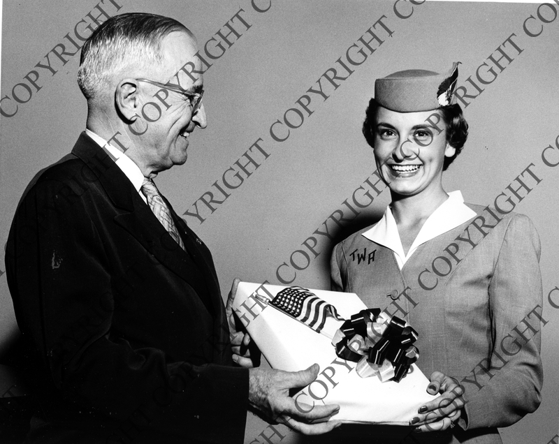 Former President Harry S. Truman receives the Independence Hall Flag ...