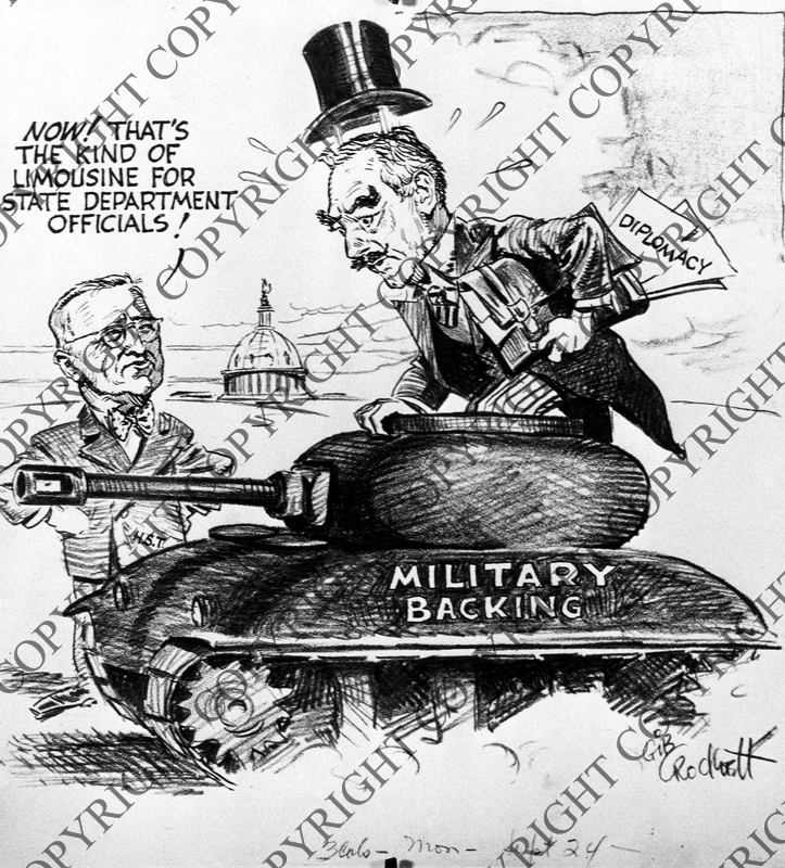 Political cartoon showing Acheson and Truman | Harry S. Truman