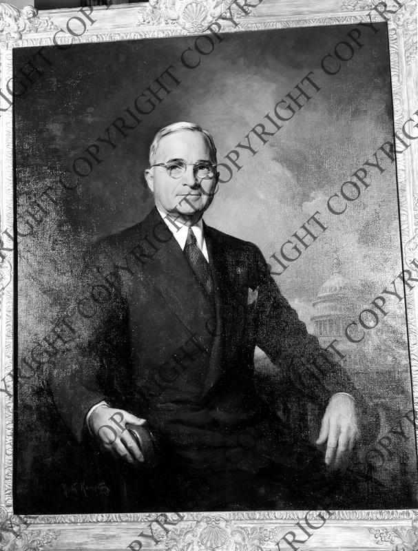 Photograph of framed official White House painting of Truman | Harry S ...
