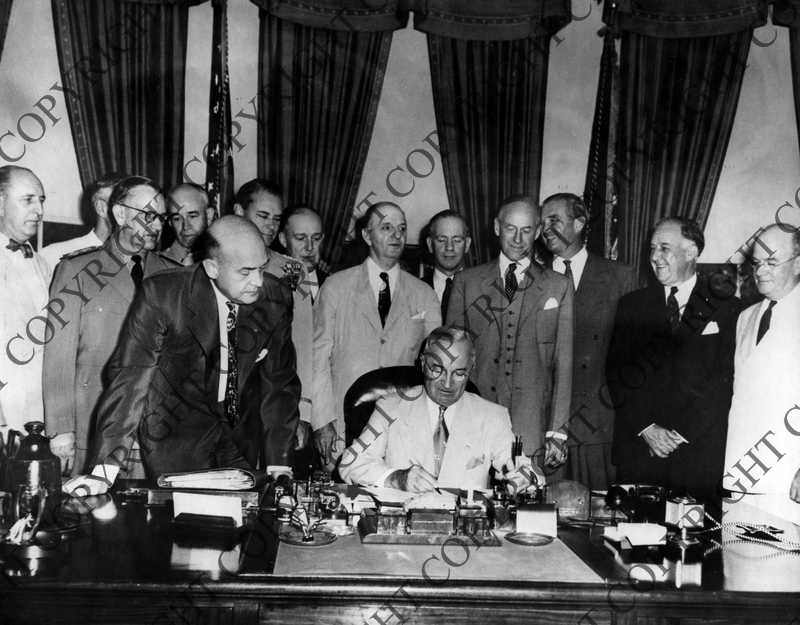 President Harry S. Truman Signing the Unification Bill for the Armed ...