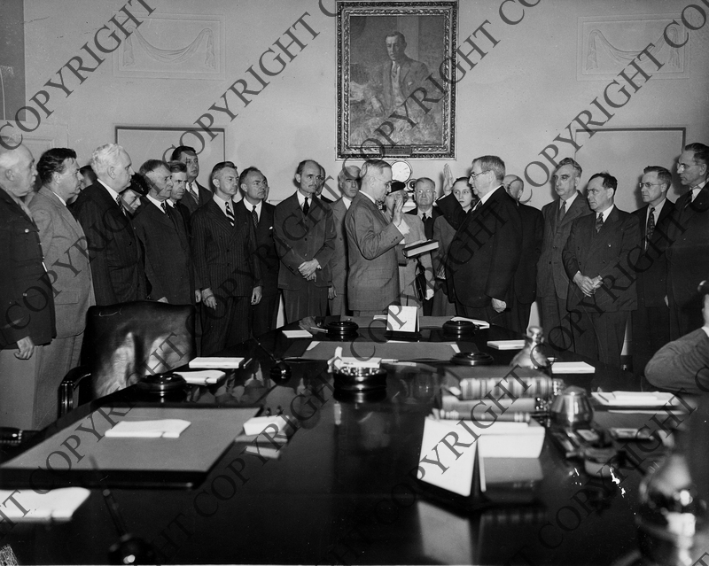 President Truman being sworn is as President | Harry S. Truman