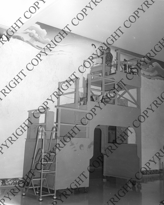 Benton working on the Truman Library mural | Harry S. Truman