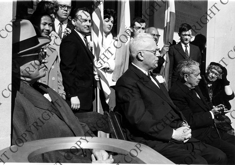 Truman, Warren, Benton at mural dedication ceremony | Harry S. Truman