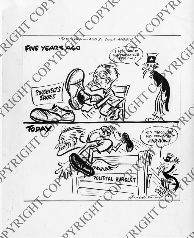 Cartoon on Truman Becoming President by Cy Hungerford | Harry S. Truman