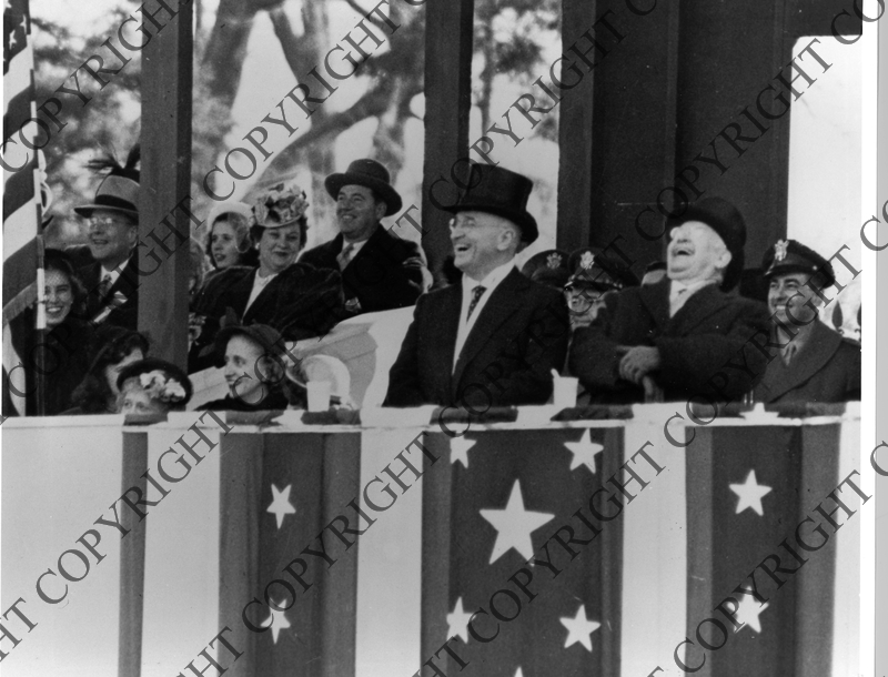 Truman and Barkley laughing at one of the floats | Harry S. Truman