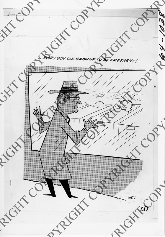 Political Cartoon by Jim Ivey, "Every Boy Can Grow Up To Be President ...